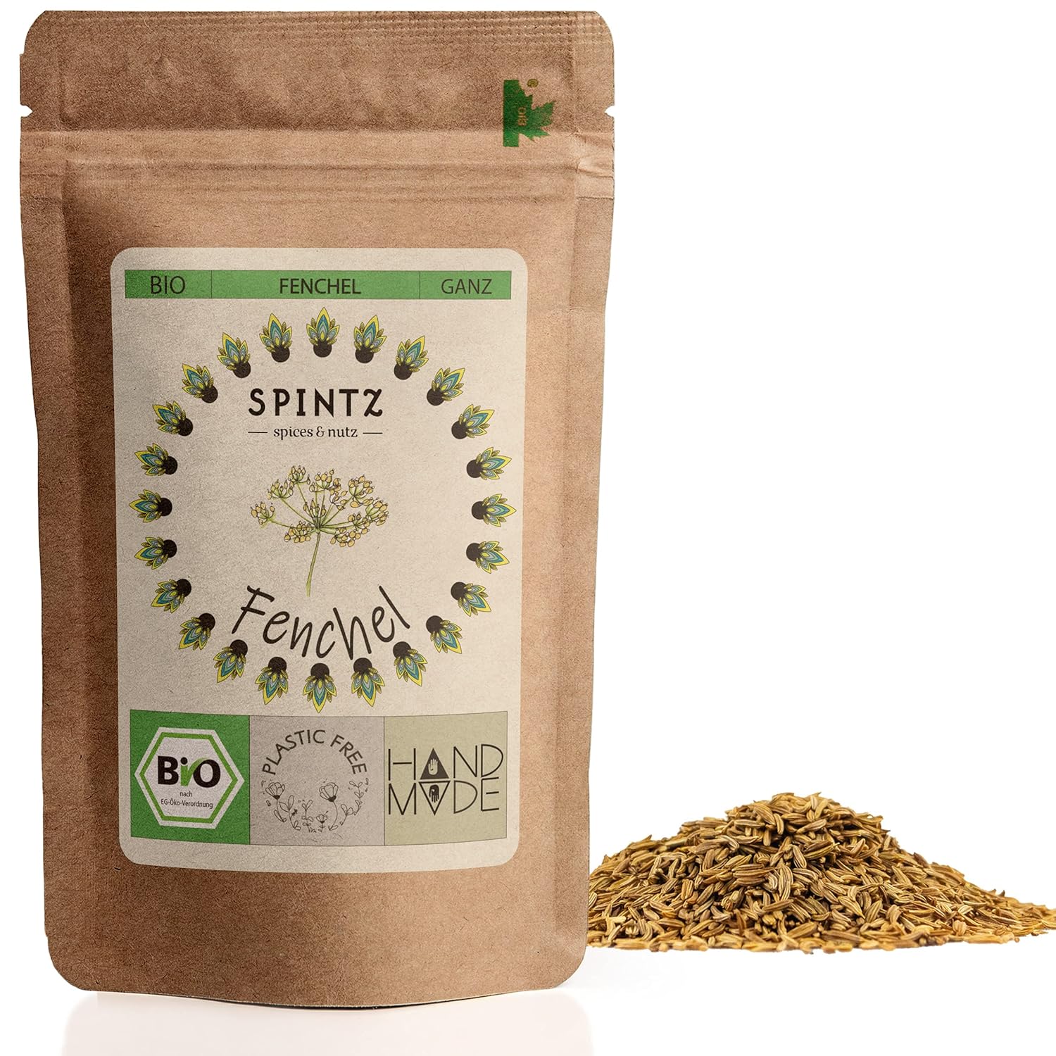 SPINTZ Bio Fenchel ganz – Fenchelsamen, 250g, 500g, 1000g – Spintz