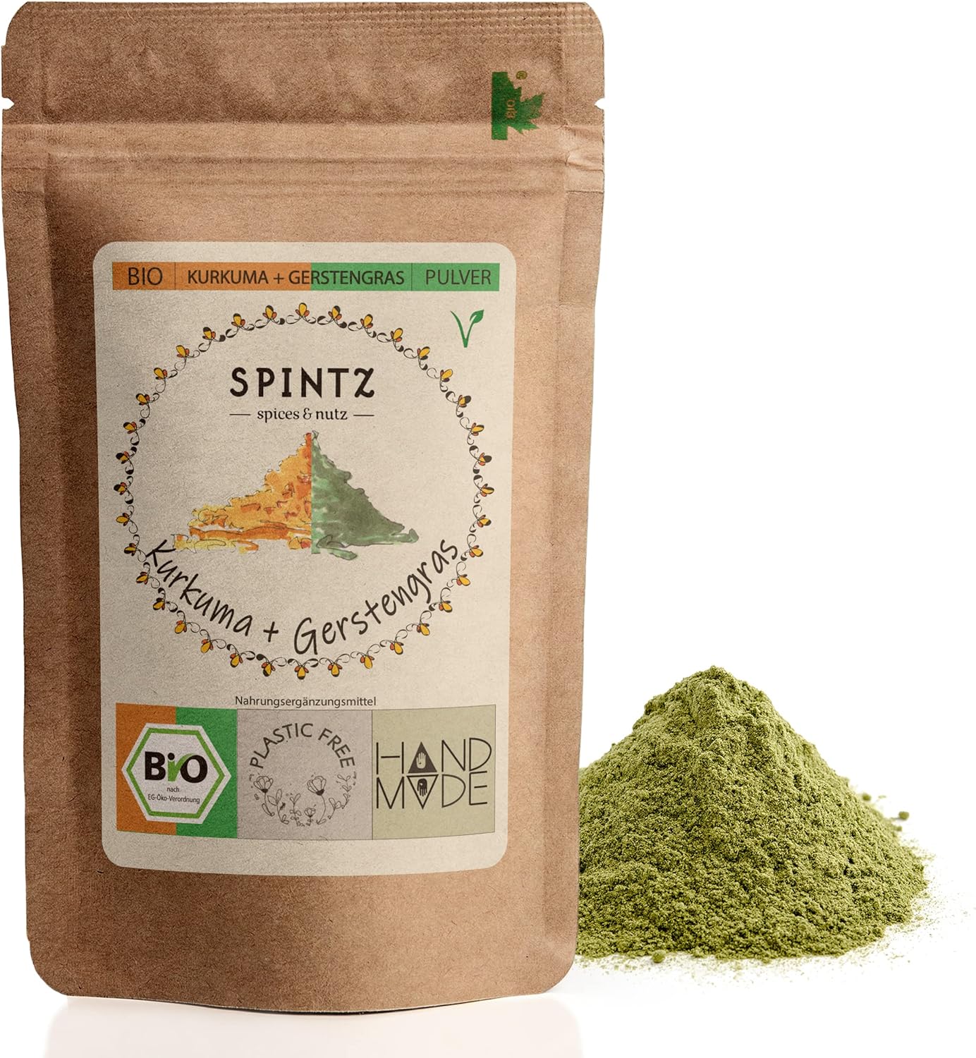 SPINTZ Bio Kurkuma Gerstengras Pulver 250g, 500g, 1000g – Spintz